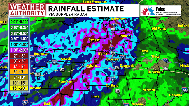 Flood Watch in effect across CNY tonight, some active Flash Flood Warnings