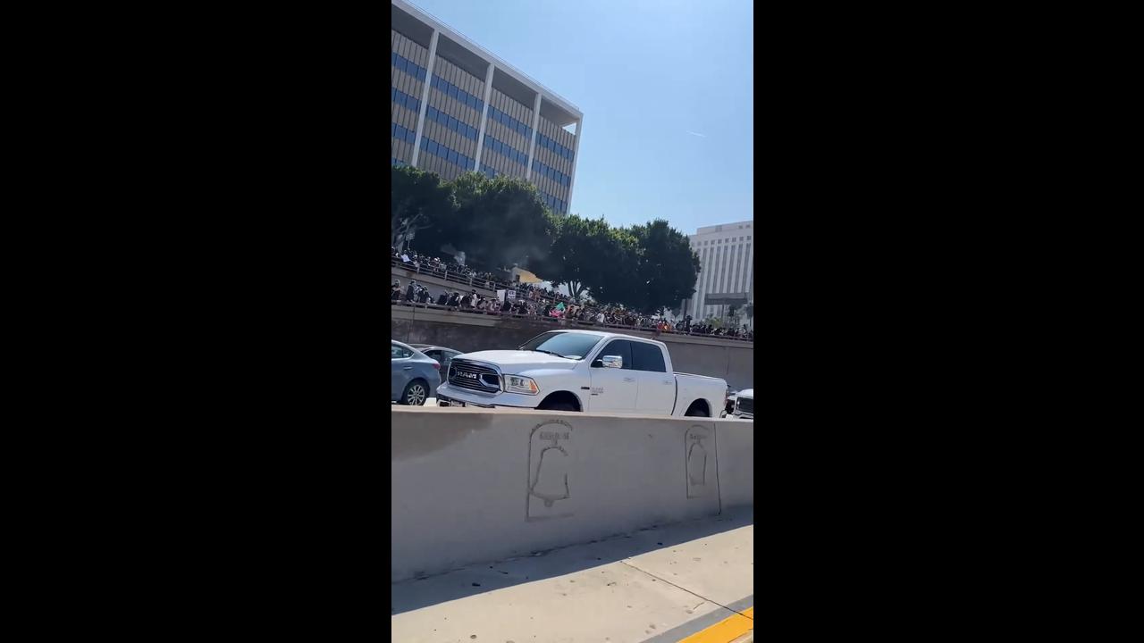 Protesters against ICE disrupt traffic on California’s 101 Freeway