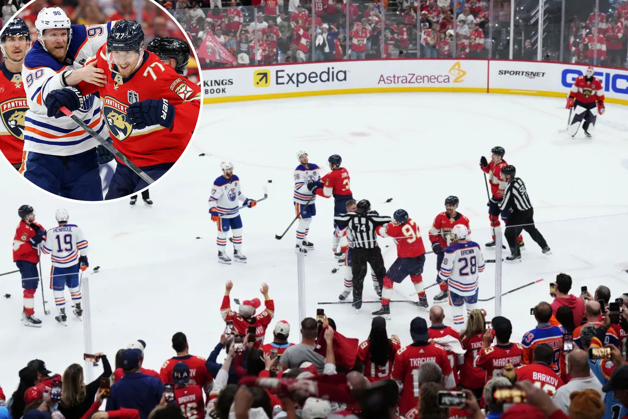 Panthers-Oilers Game 3 ends in chaos as Florida takes series lead in ...