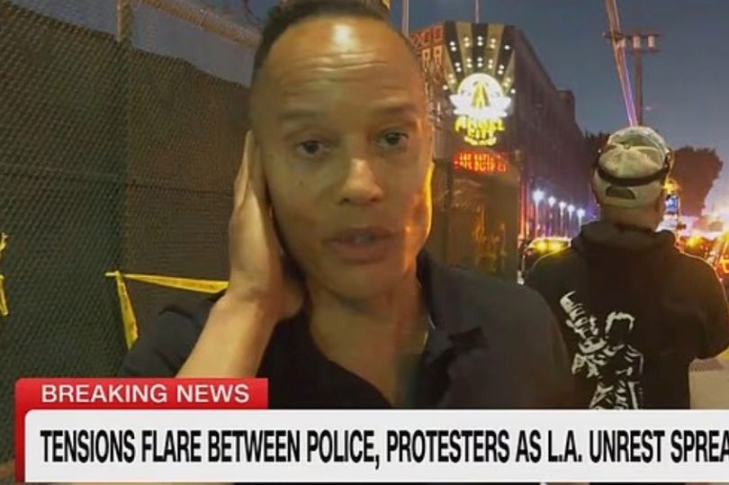 CNN reporter gets roughed up as she's caught in crosshairs at LA riots