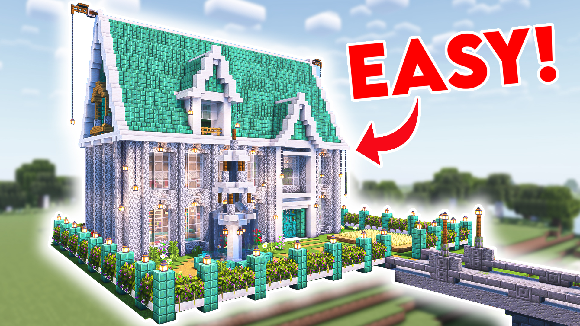 How to Build a Green & White Castle in Minecraft 🏰 | EPIC & Easy Tutorial