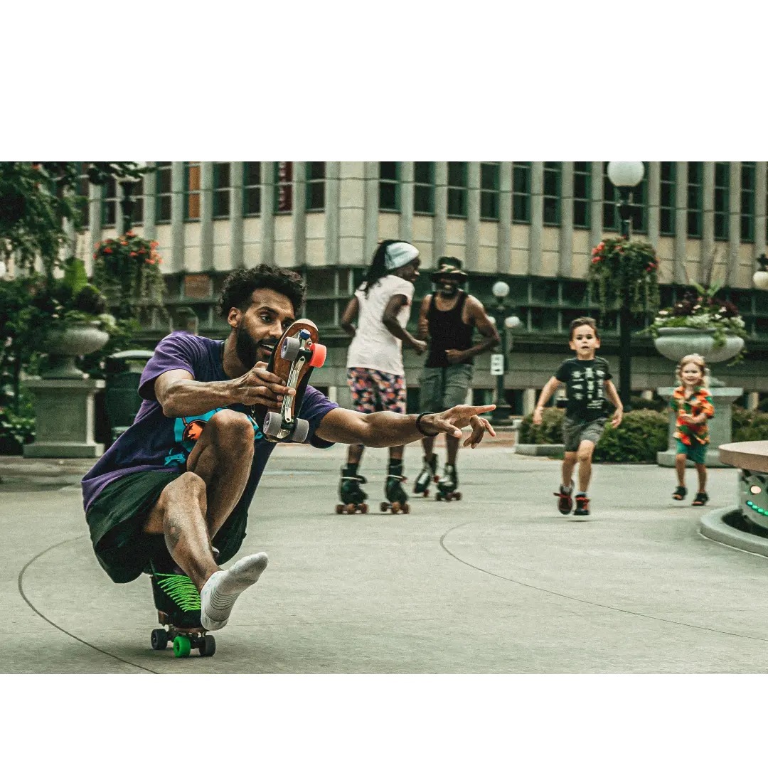 Free roller skating at Rice Park in St. Paul