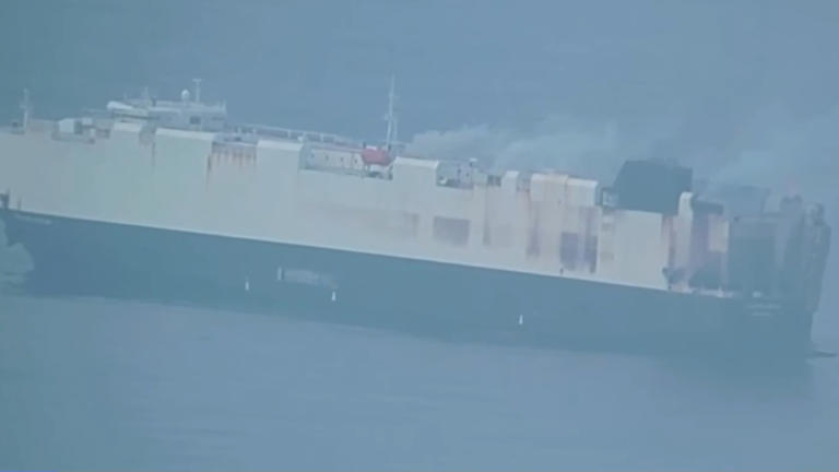 Cargo ship carrying 3,000 cars caught on fire in Pacific Ocean
