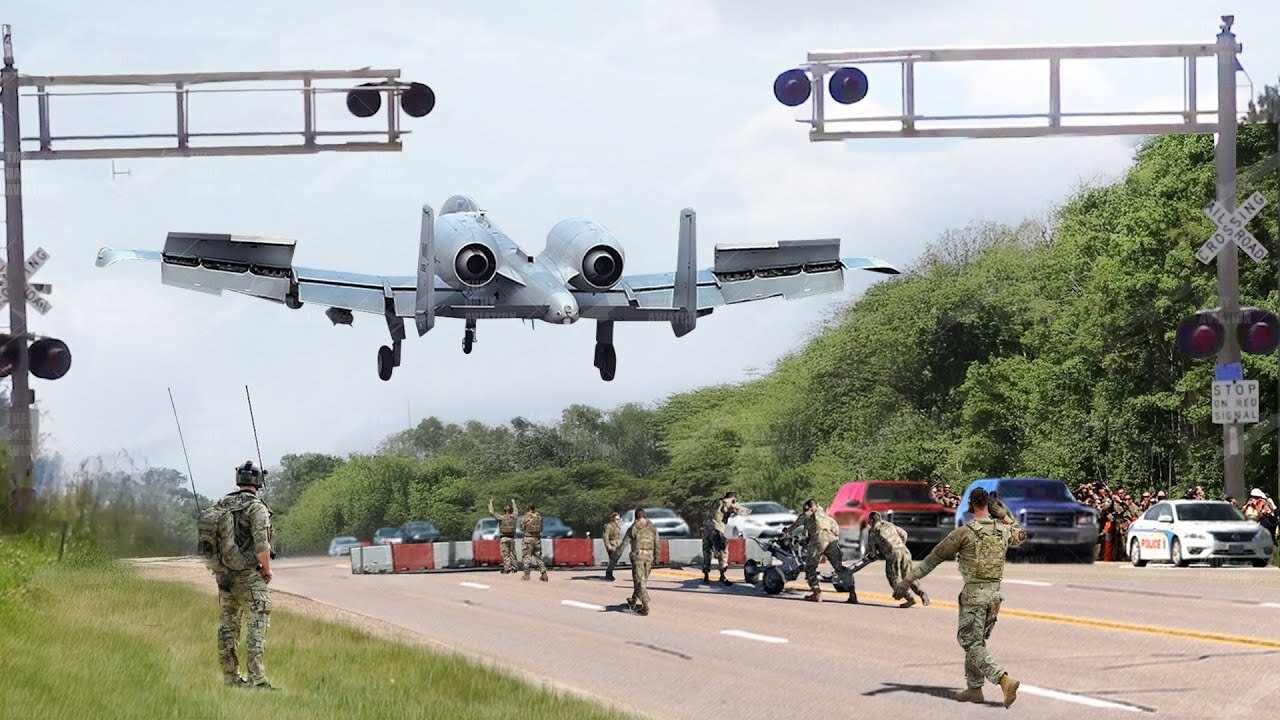 US A-10 Pilot Performs Extremely Risky Highway Landing