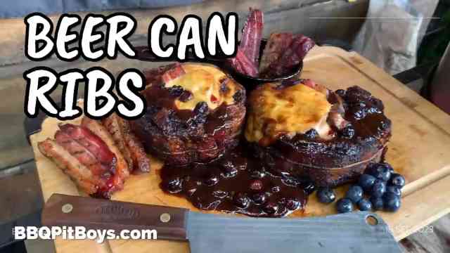 St Louis Beer Can Split Ribs