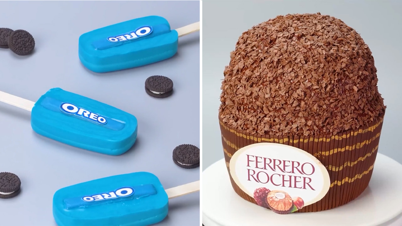 Oreo IJs-Cakejes & Reusachtige Ferrero Rocher Taart 💙🍫 | Merktaart ...