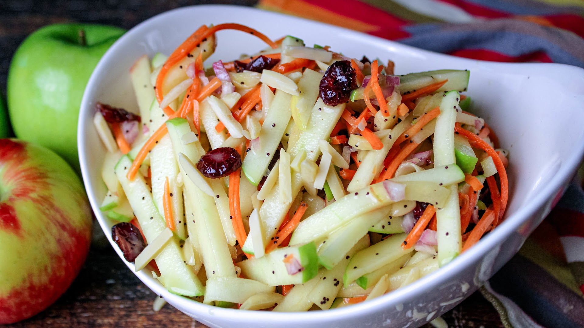 This simple apple slaw salad is sweet, tangy, and filled with different ...