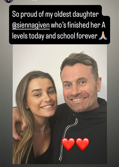 Proud dad Shay Given congratulates rarely seen daughter on big achievement