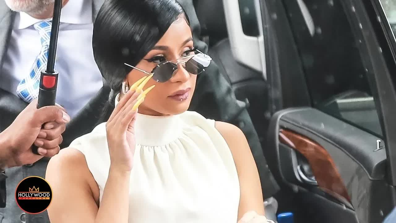 Cardi B Arrives to Court with New Lip Piercing and Wild Nails
