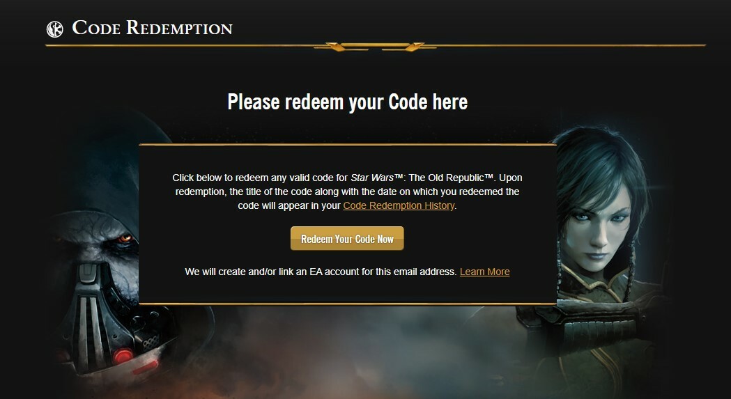 SWTOR Redeem Codes (August 2025)