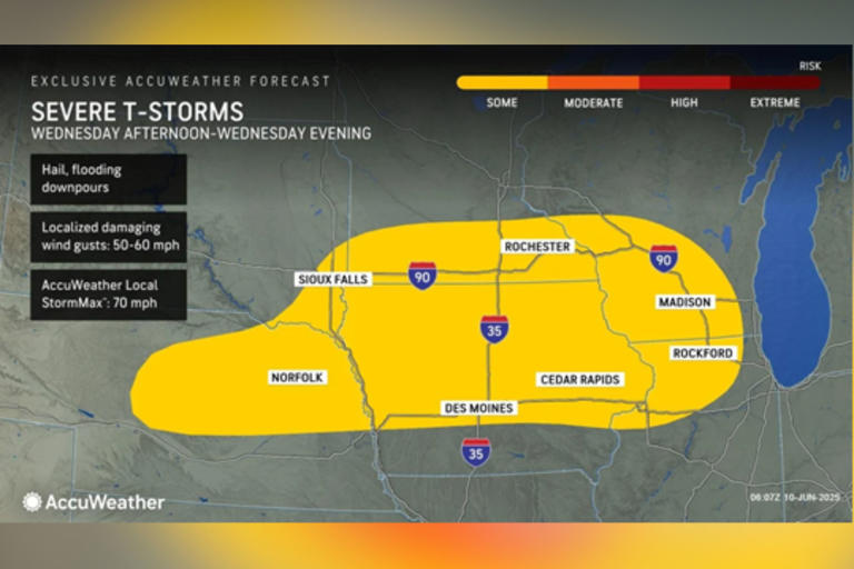 Maps show states facing severe thunderstorms, tornadoes this week