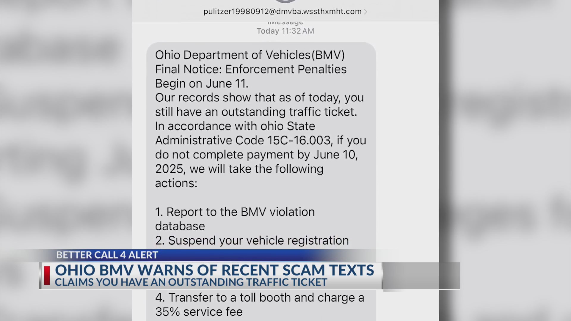 Ohio BMV warns about text message scam involving 'outstanding traffic ...