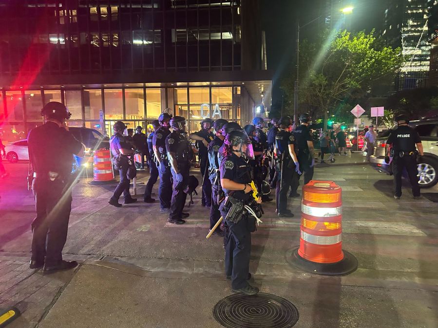 APD: 8 people arrested, 4 officers injured following anti-ICE protest ...
