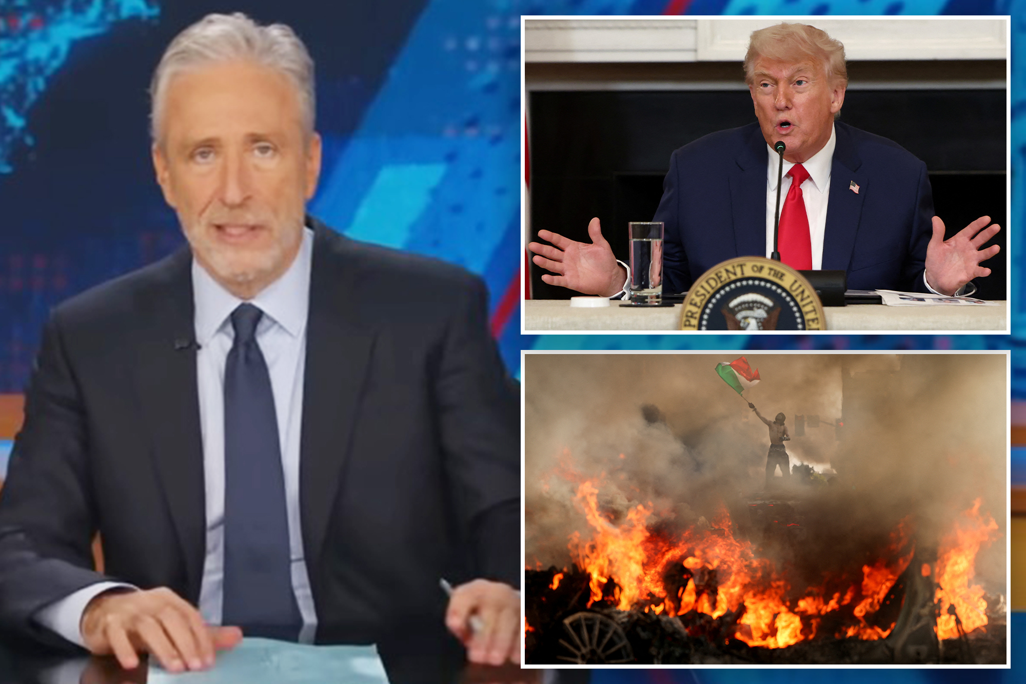 Jon Stewart accuses Trump of ‘happily’ lighting fuse on Los Angeles ...