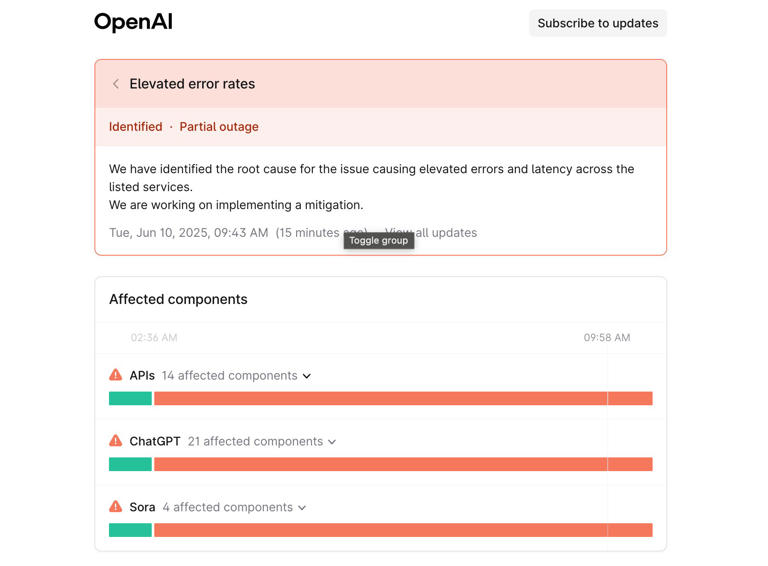 ChatGPT not working for you? OpenAI says it's experiencing a 'partial ...