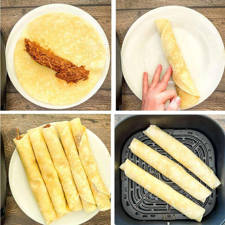 Crispy pulled pork taquitos (oven or air fryer)