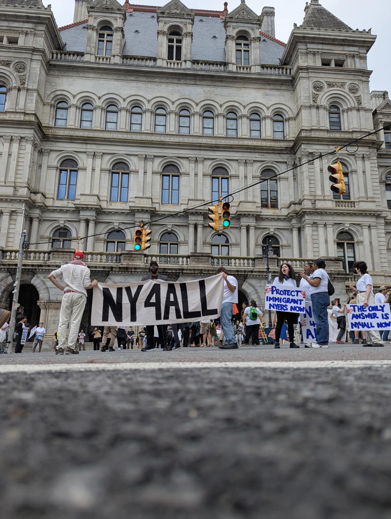 Voices rise at Albany rally for New York for All Act