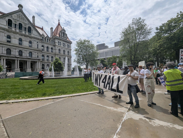 Voices rise at Albany rally for New York for All Act