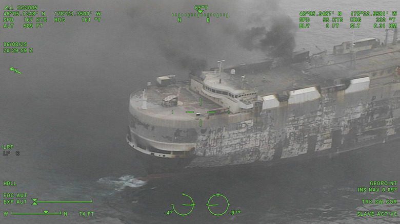 Cargo Ship Carrying EVs Is Still On Fire Off Alaskan Coast A Week Later
