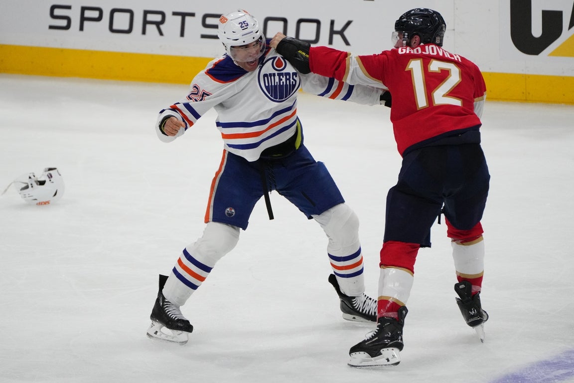 Fiery NHL fight photos from the 2025 Stanley Cup playoffs
