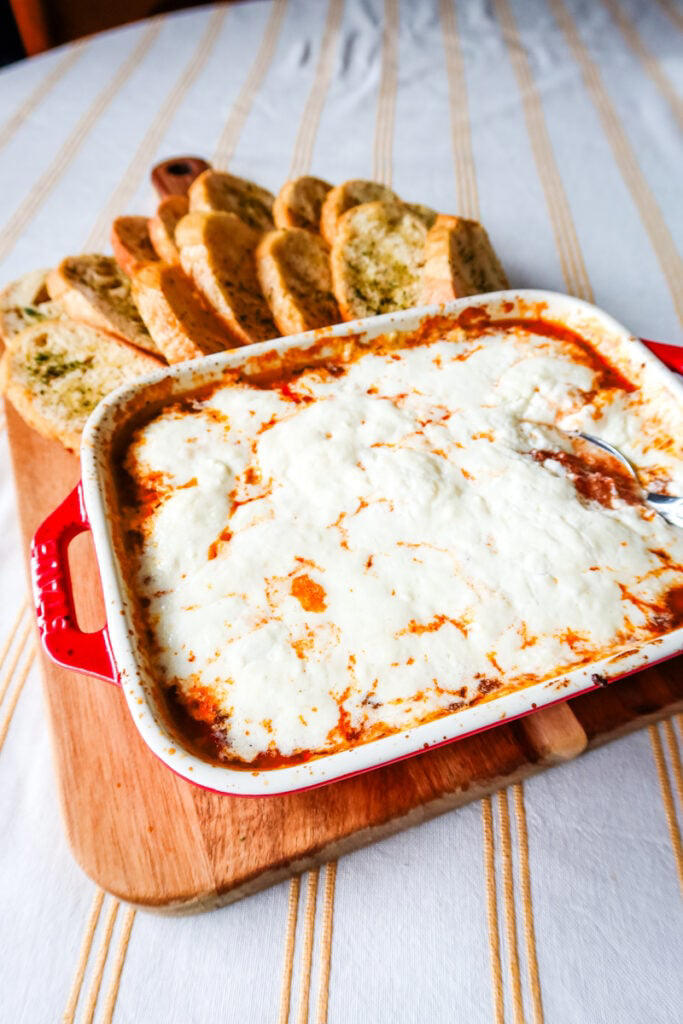 Boursin Bolognese Bake with Burrata & Crispy Croutons