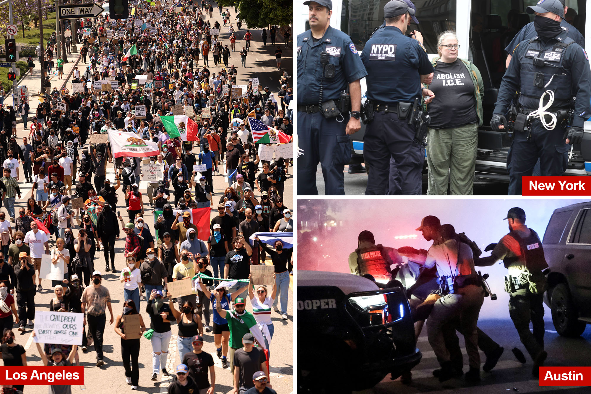 Anti-ICE protests spread across country as unrest in LA continues into ...