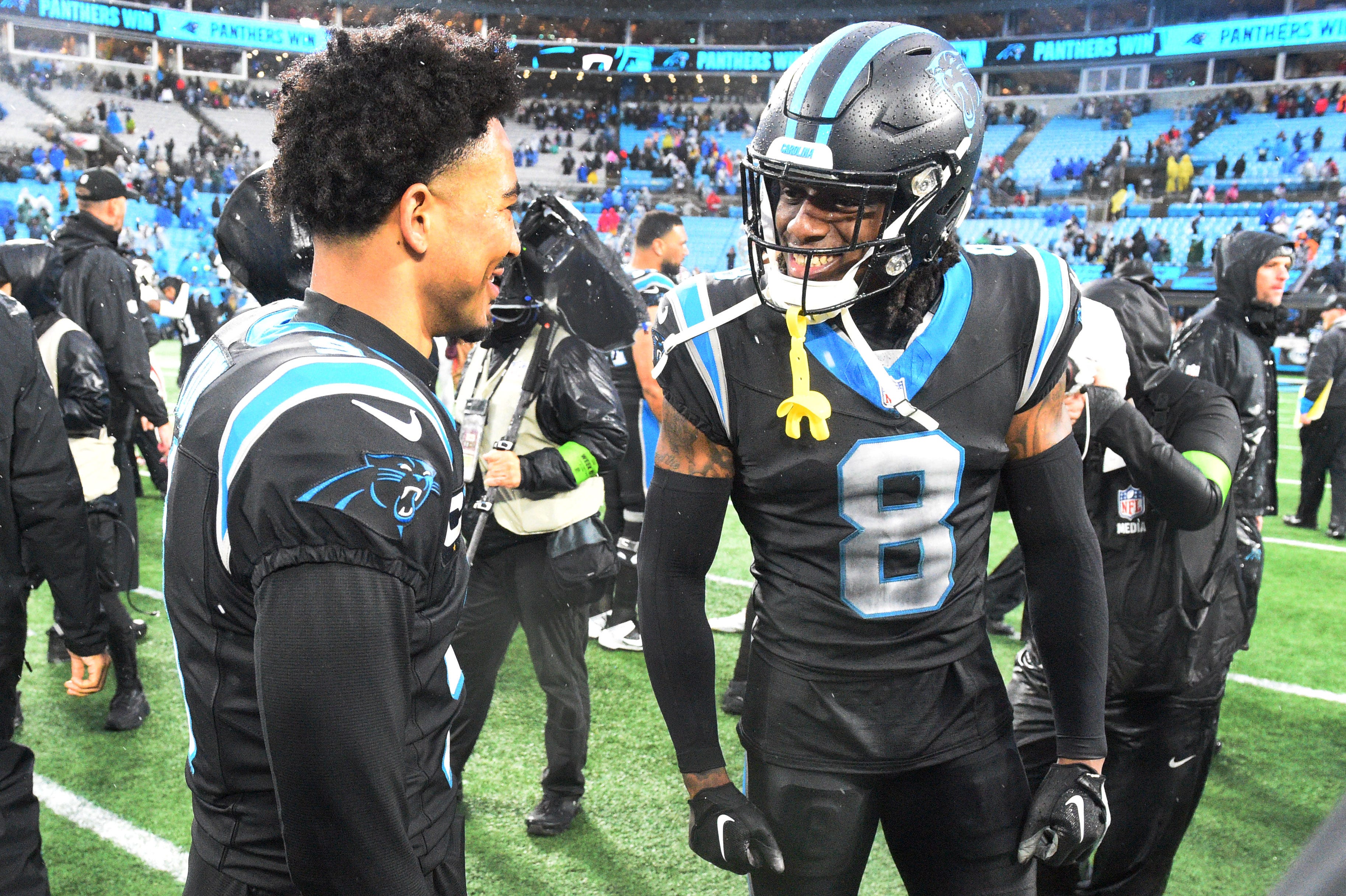 Panthers' Bryce Young, Jaycee Horn get into jawing match at Tuesday's ...