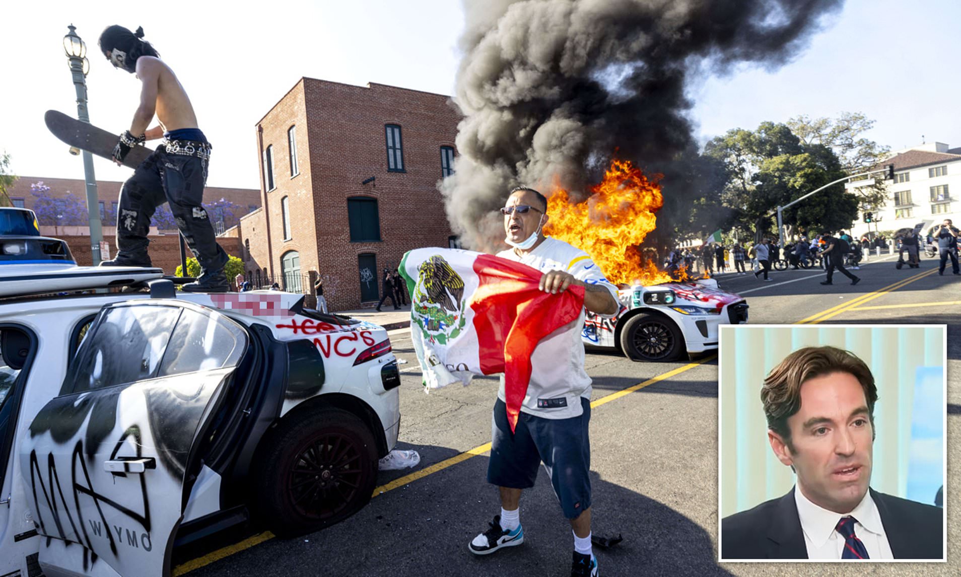 Furious Fox host loses it on-air in rant against LA rioters