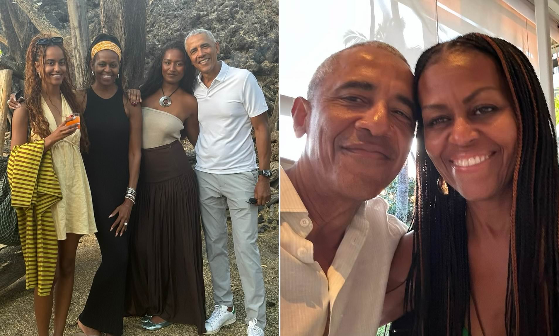 Barack and Michelle Obama put on brave face with daughters amid divorce ...