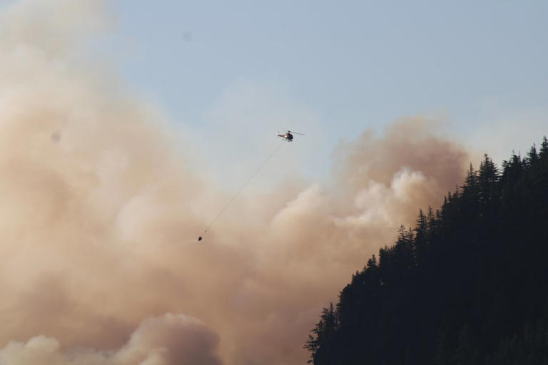Squamish wildfire balloons to 59.5 hectares, containment lines holding