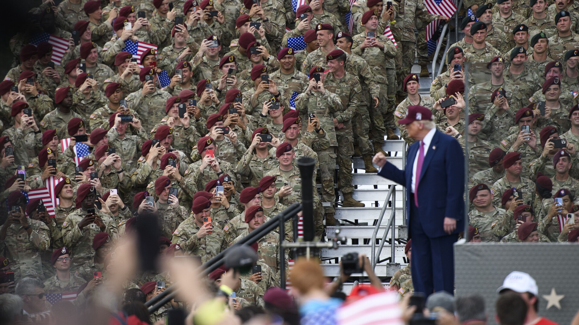Troops boo Biden administration as Trump speaks at Fort Bragg