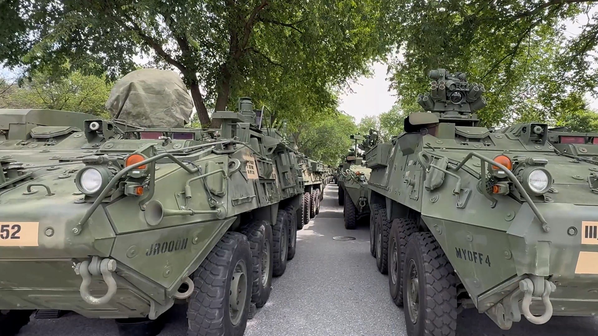 Armored tanks line Washington DC streets as Army prepares for Trump parade