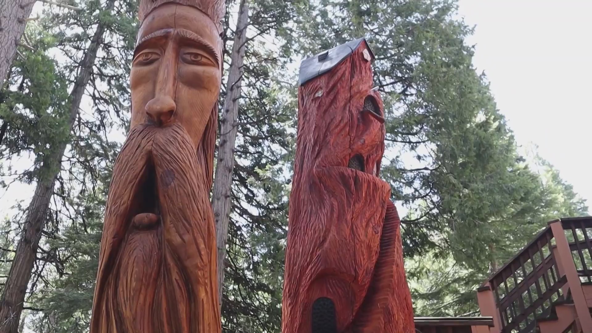 'Unbelievable' chainsaw art comes from the remains of the Creek Fire
