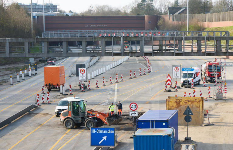 Bauarbeiten: Elbtunnel und A7 am Wochenende in Richtung Hannover gesperrt