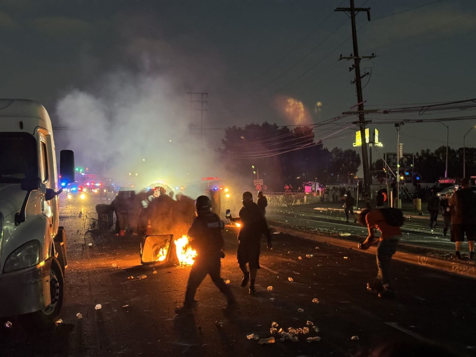 Newsom blames Trump for riots as LA mayor orders curfew