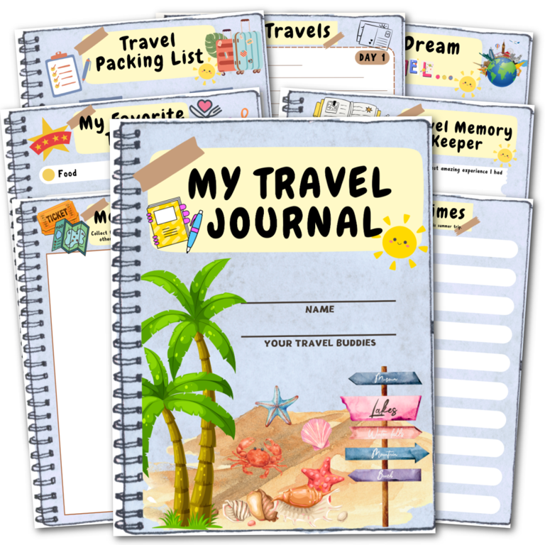 Travel journal for kids (free printable)