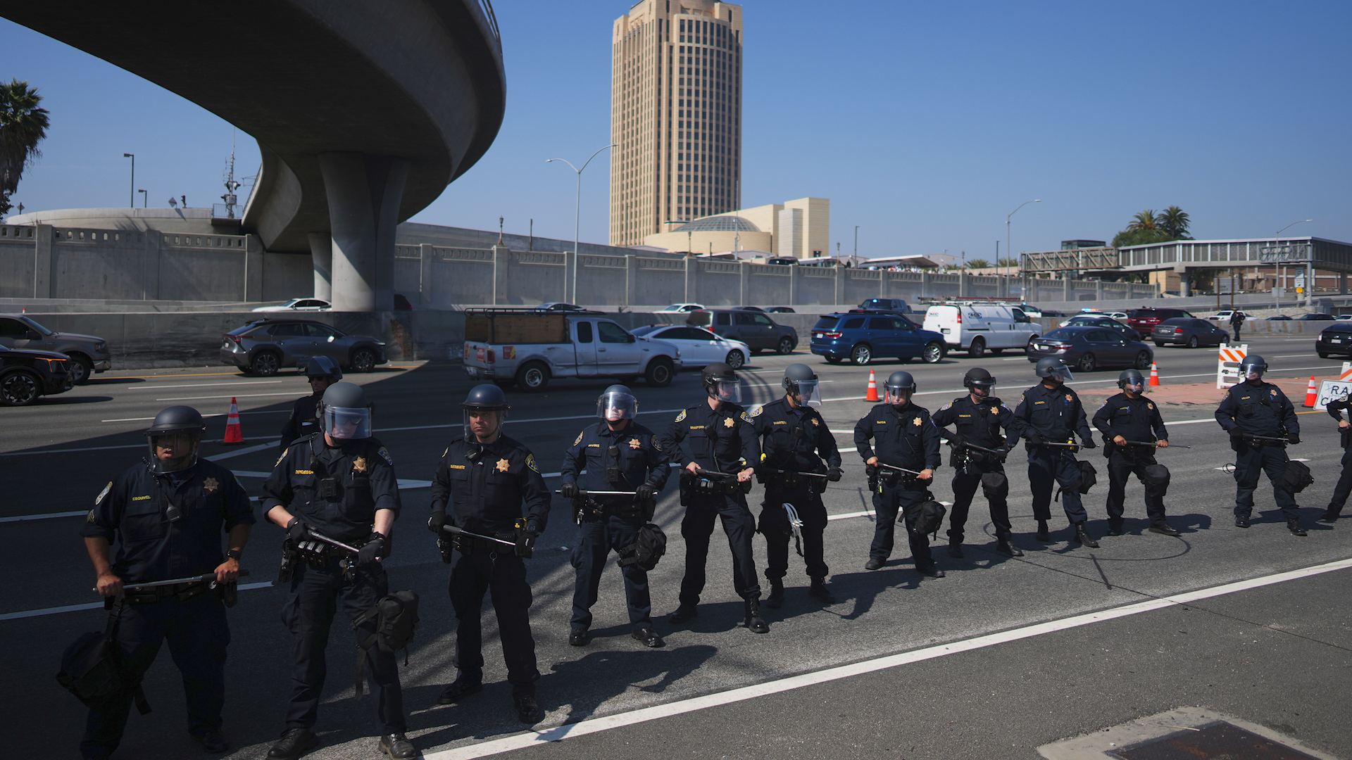 Protesters block highway in Los Angeles