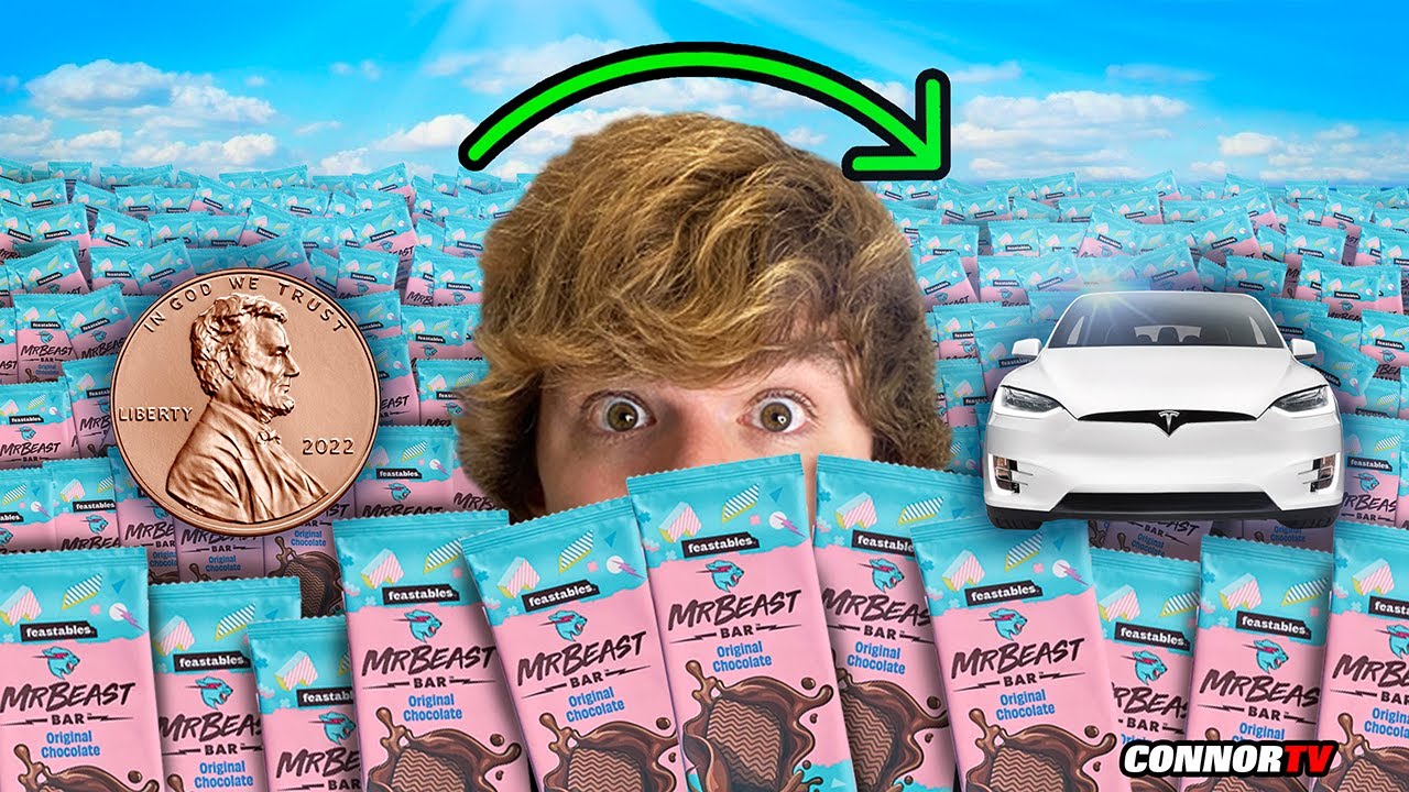 Trading a Penny to a PS5 to a Tesla - MrBeast Chocolate Bars WIN - Ep. 34
