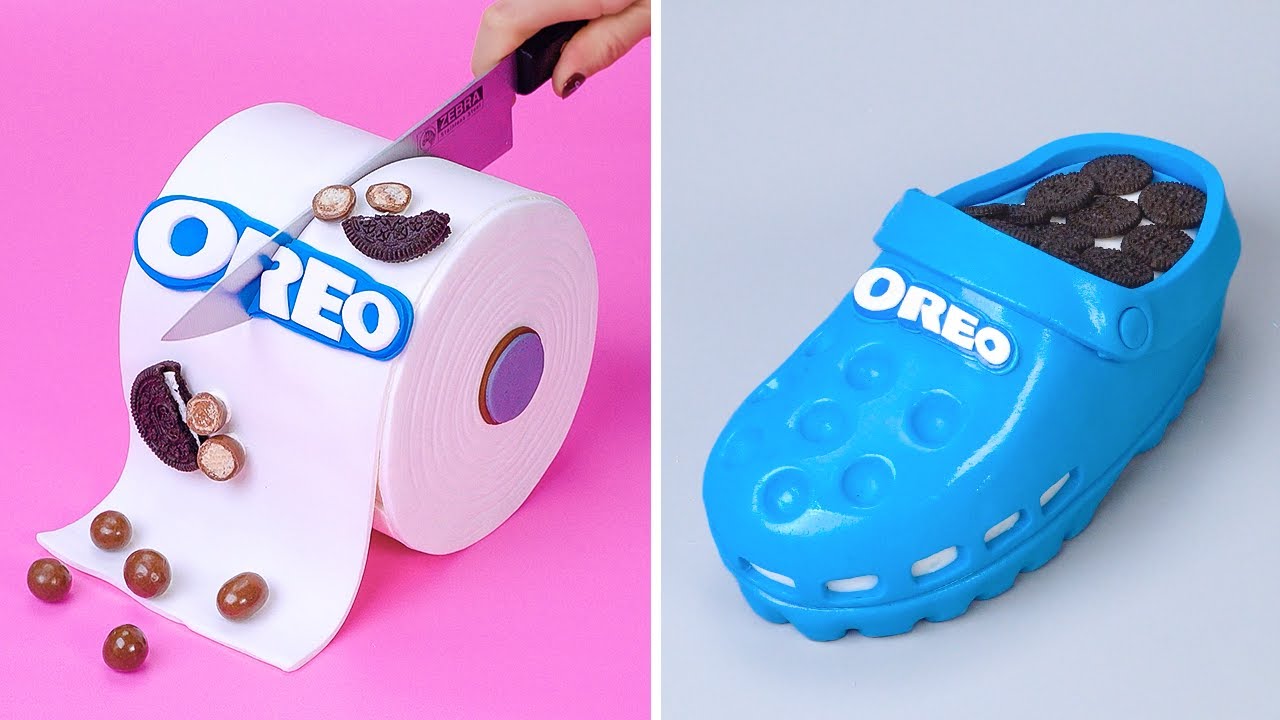 🍪 Satisfying Oreo Toilet Paper & Croc Shoe Cake 🎂 | DIY Funny Illusion ...