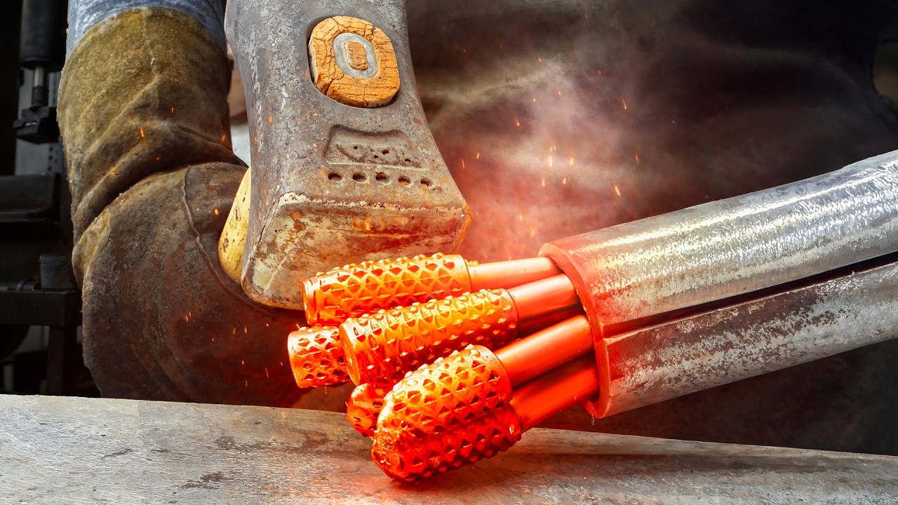 Extreme forging: Turning tool bits into a Damascus steel knife