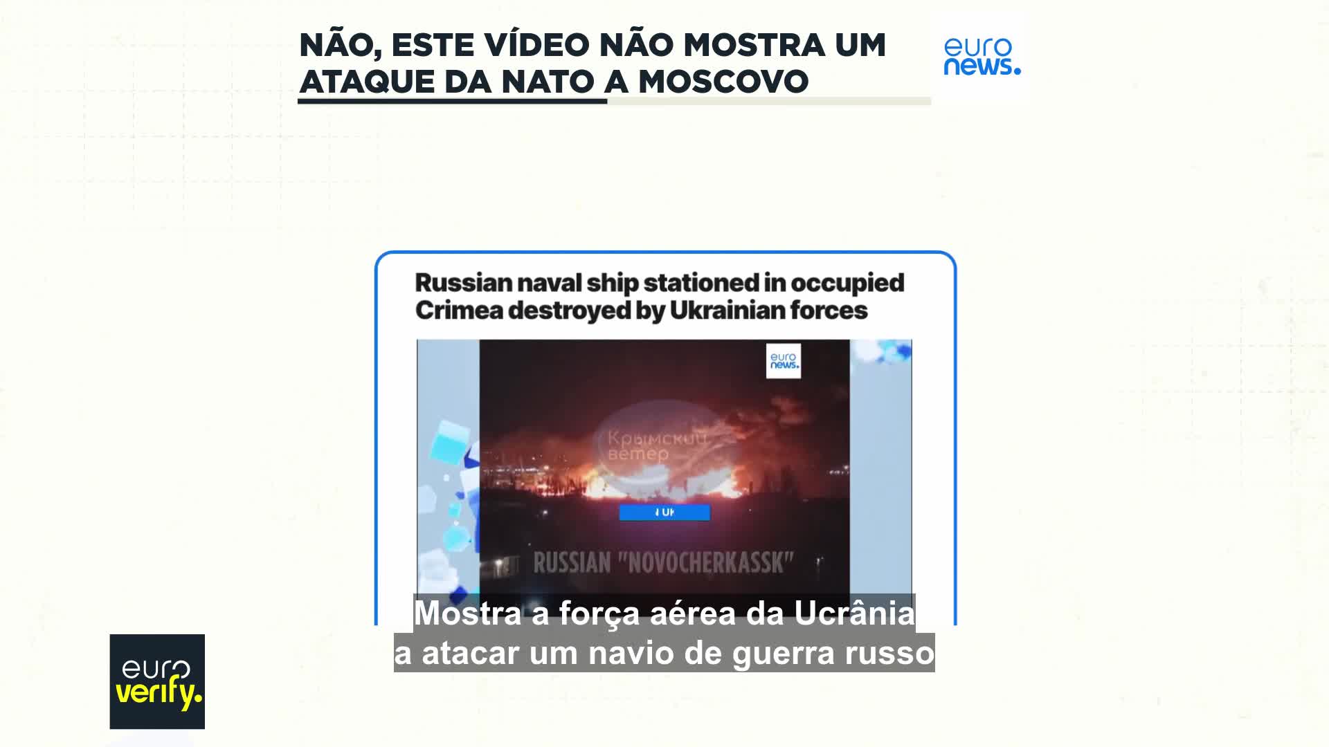 Não, este vídeo não mostra um ataque da NATO a Moscovo
