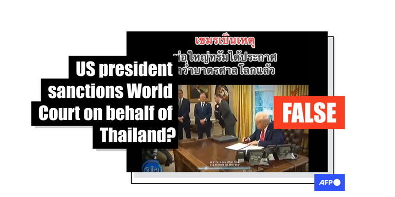 Video of Trump issuing sanctions against ICC falsely linked to Thailand ...
