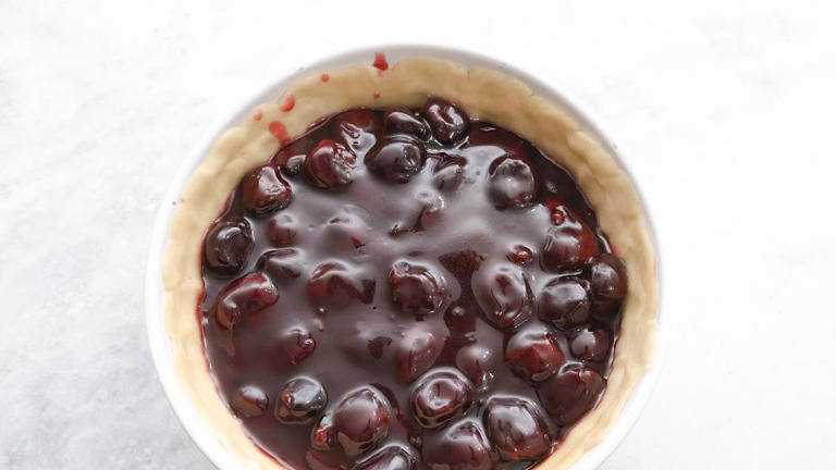 Almost like a layered cherry pie - fresh cherry dump cobbler