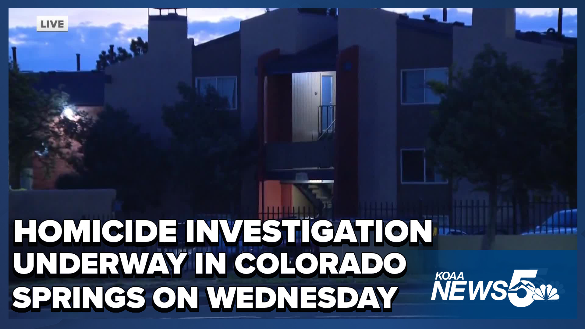 Homicide investigation underway in Colorado Springs Wednesday morning