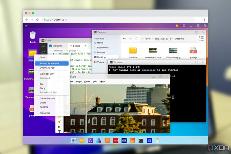 Puter is a self-hostable cloud computer that works how you want.