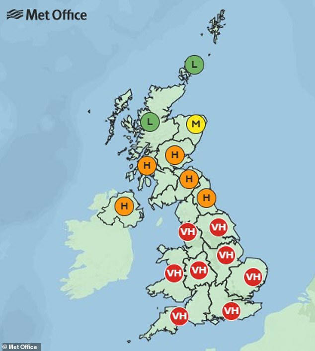 'Pollen bomb' warning as levels soar across England and Wales: Map ...