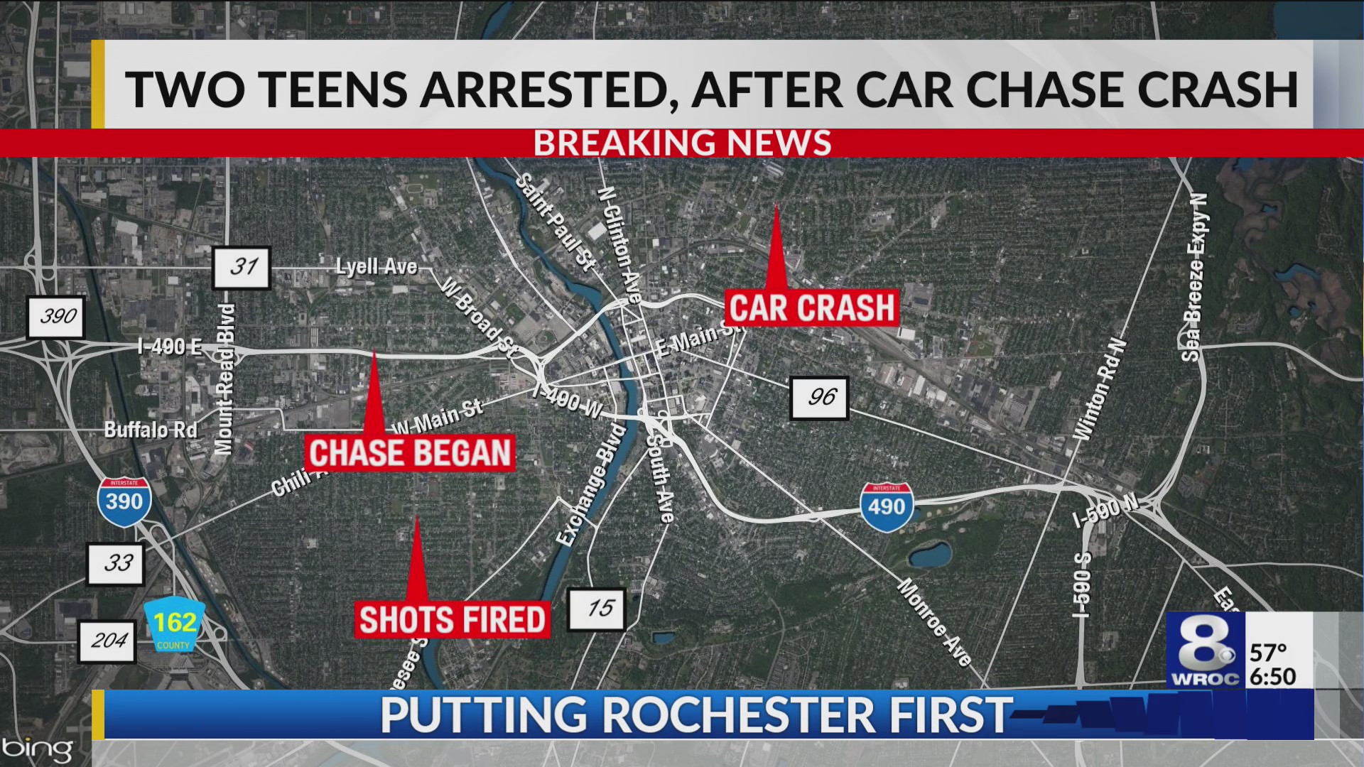 Rochester car chase ends in crash; teenagers arrested
