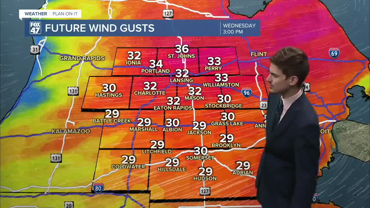 More strong winds today ahead of shower and t-storm potential through ...