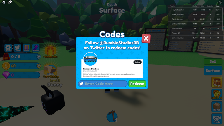 Mining Simulator 2 codes