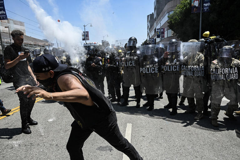 LA protests in pictures: Fifth day of action against Trump's ...